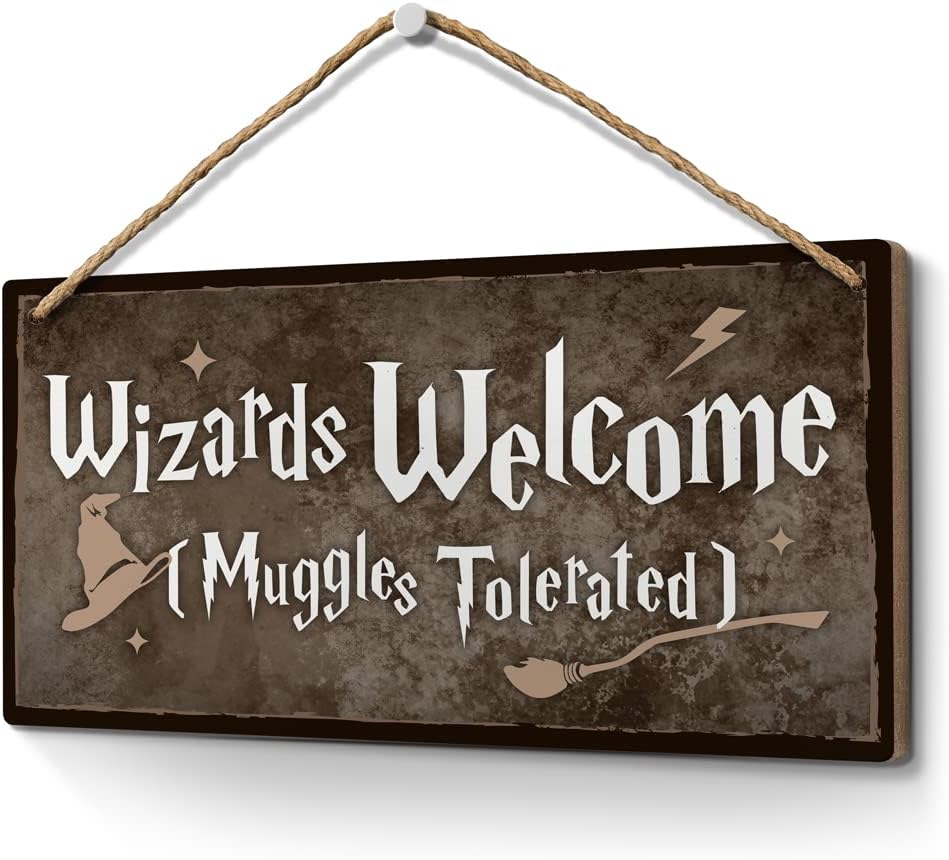 Amazon.com: RED OCEAN Wizards Welcome Muggles Tolerated Gift Hanging ...
