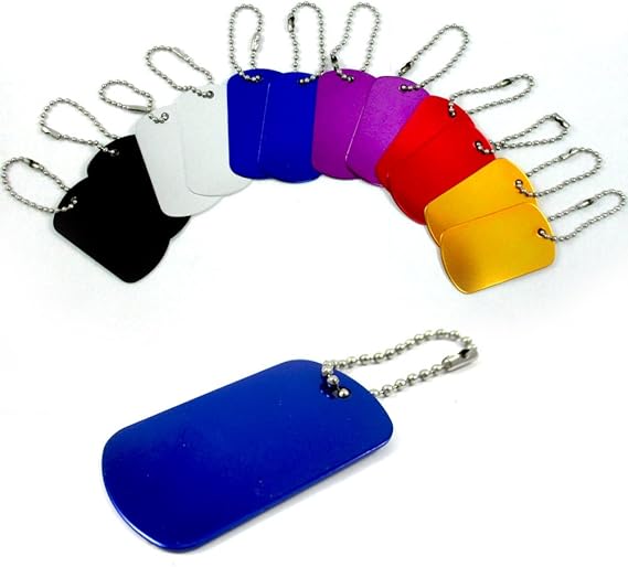 Amazon.com: 24 Military GI Dog Tags Anodized Aluminum Engravable Blanks ...