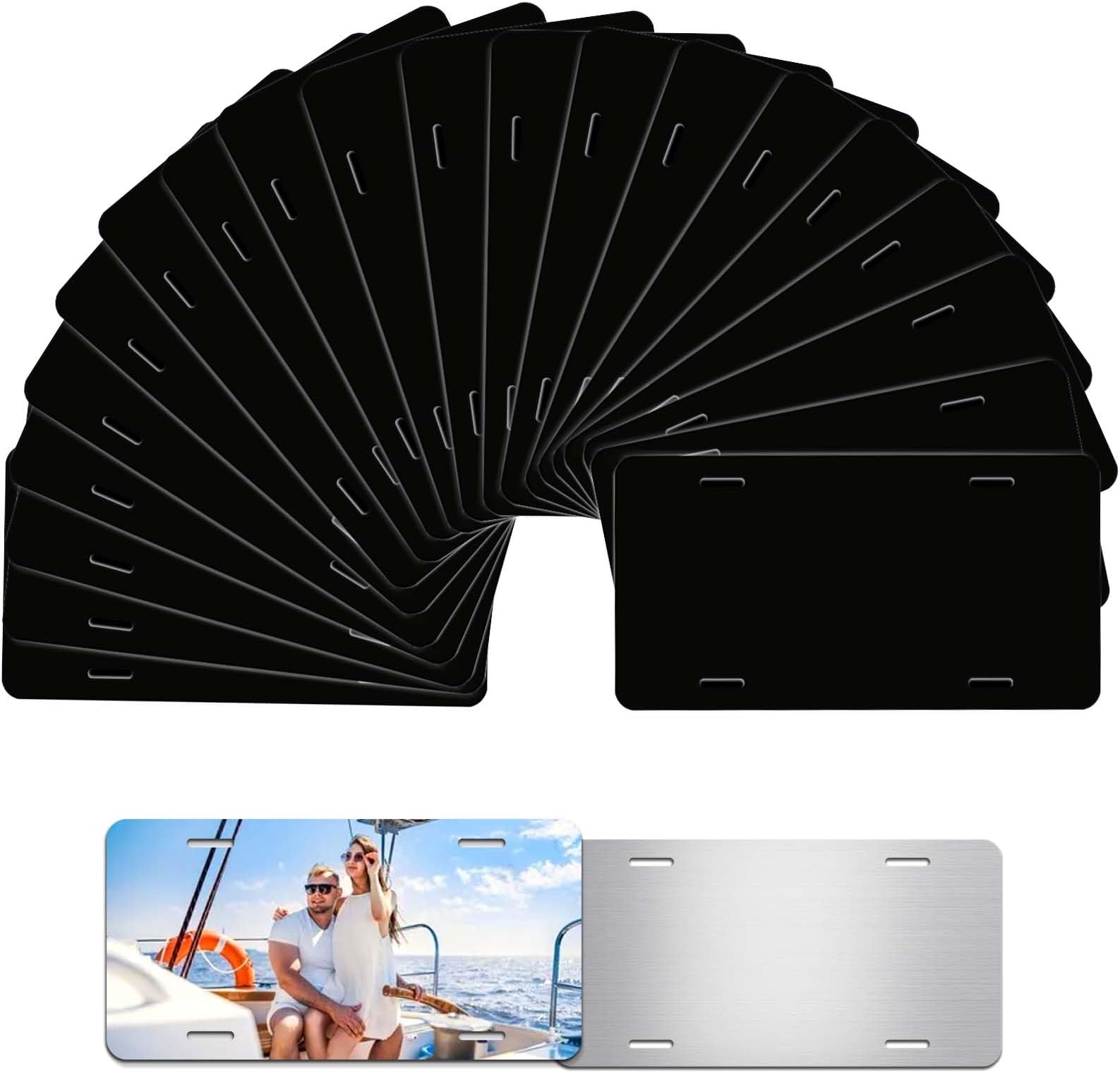 Amazon.com: Ickimee 20 Pack 0.65mm Black Aluminum License Plate Blanks ...