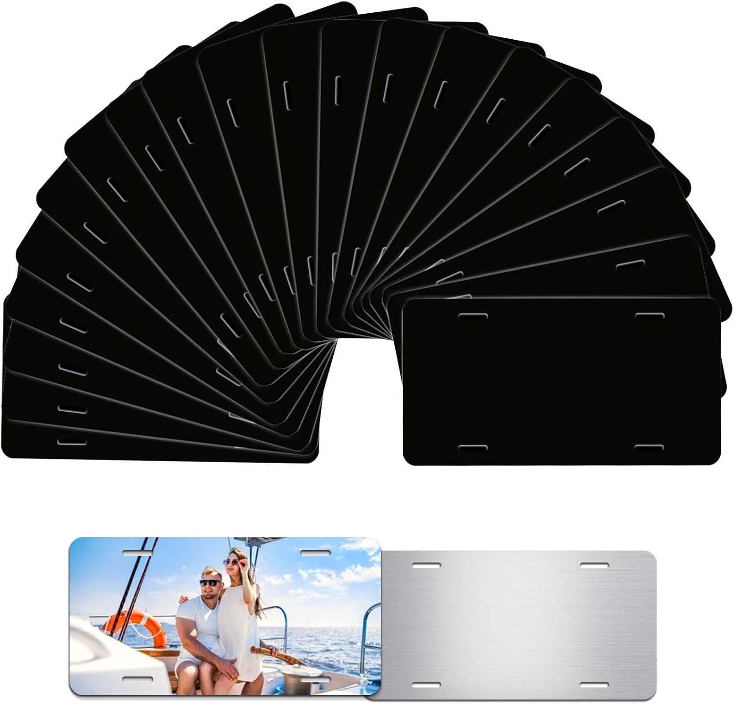 Amazon.com: 20 Pack 0.65mm Black Aluminum License Plate Blanks for ...
