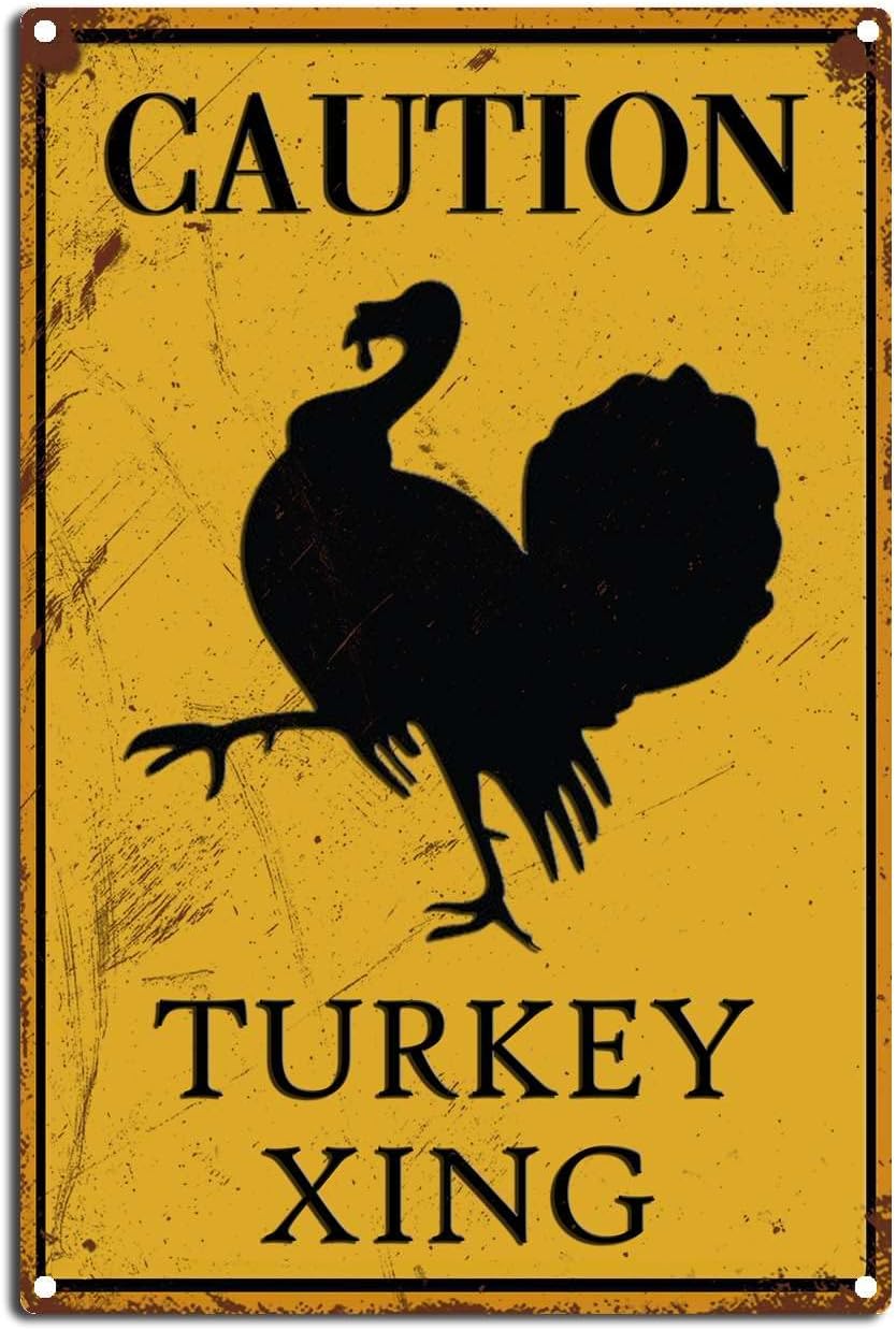 Amazon.com: FLFGIDD Turkey Sign Caution Turkey Xing Tin Sign Warning ...