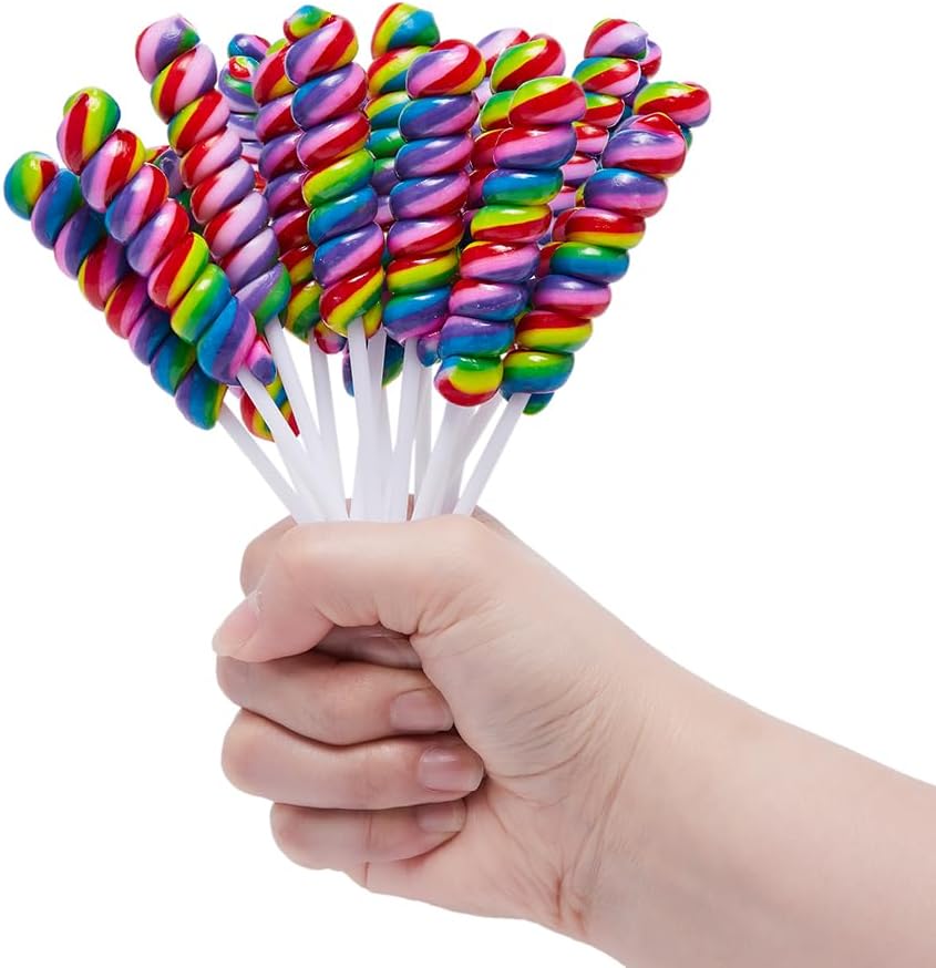 Amazon.com : Rainbow Twisty Pops - 16 Pieces - Lollipop Party Favors ...
