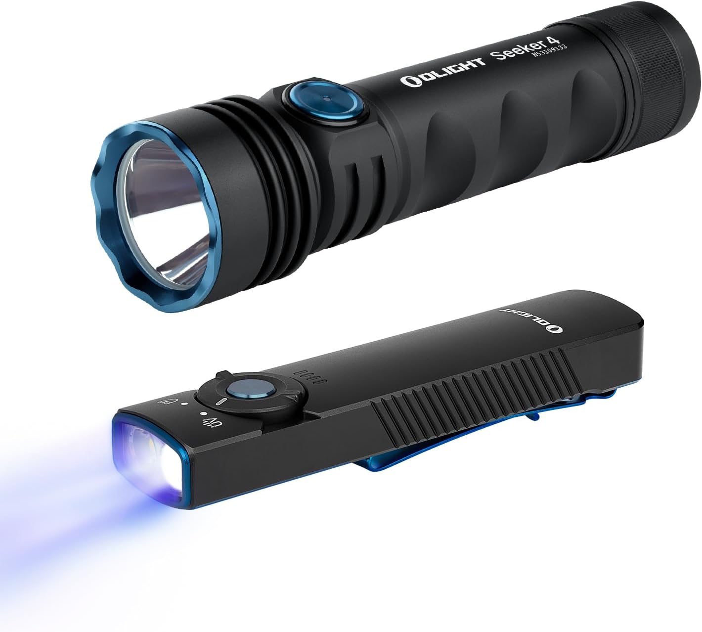 OLIGHT Seeker 4 Rechargeable Bright Flashlights Bundle Arkfeld UV 365nm ...