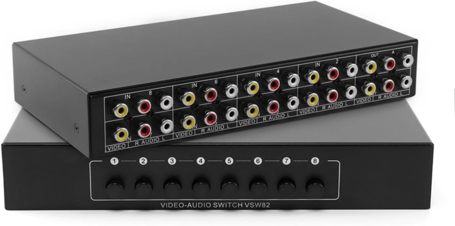 Amazon.com: axGear AV Switch Box Composite Selector 8 Port RCA Audio ...