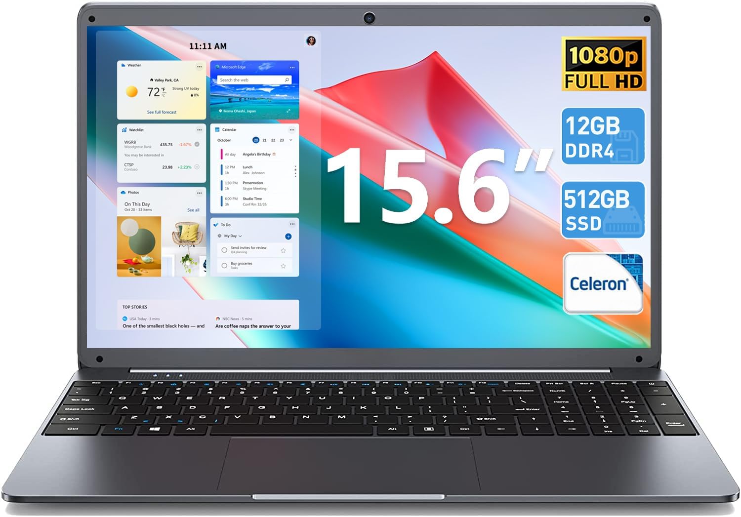 SGIN Laptop, 15.6 Inch Laptops Computer with Celeron N5095 Processor(Up ...