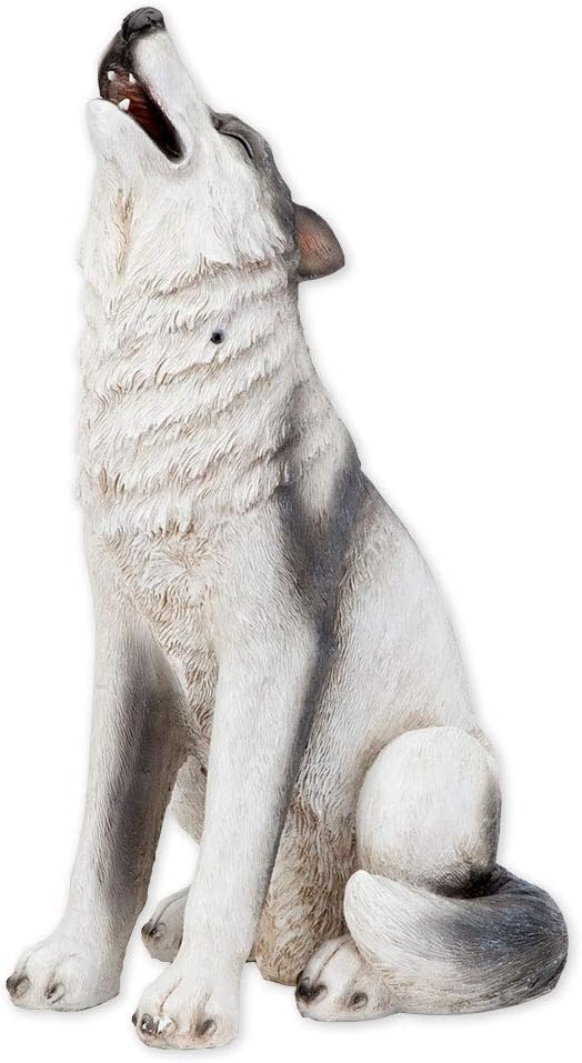 Bits and Pieces - Motion Sensor Howling Wolf Statue - Weather Resistant ...