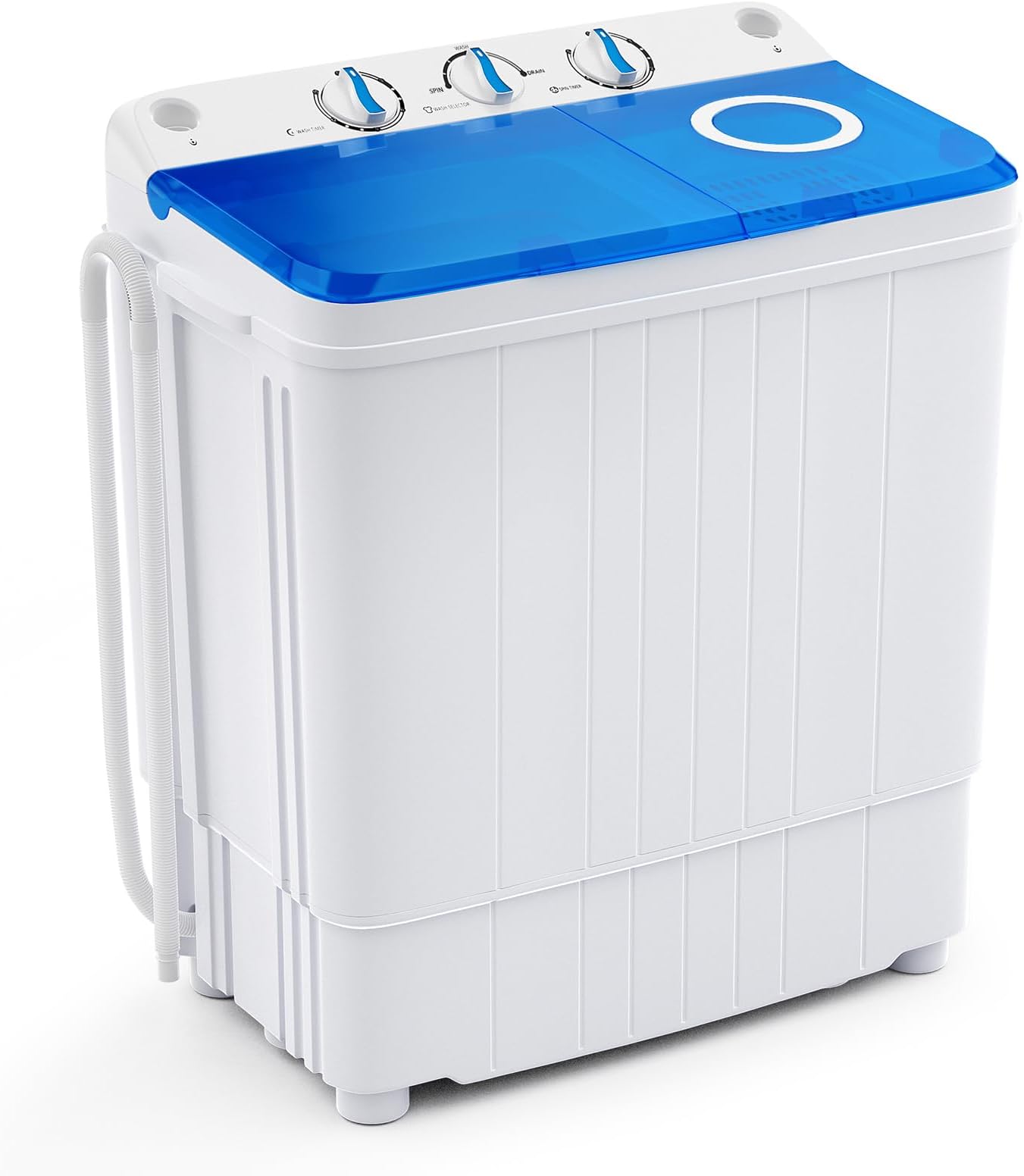 COSTWAY Twin Tub Washing Machine, 4.5kg Total Capacity Portable Laundry ...