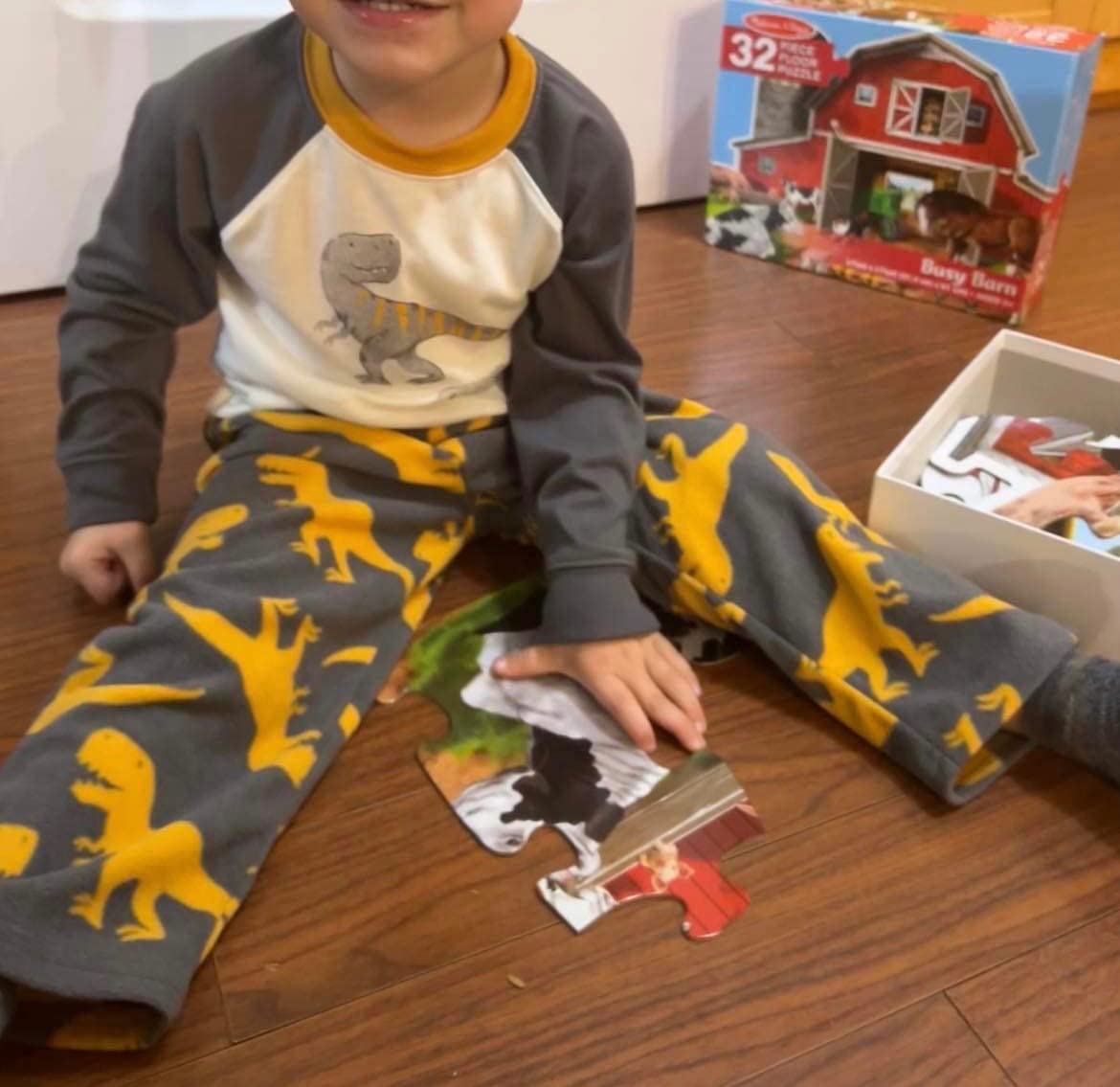 Melissa and Doug Busy Barn Shaped Jumbo Jigsaw Floor Puzzle (32 pcs, 60 ...