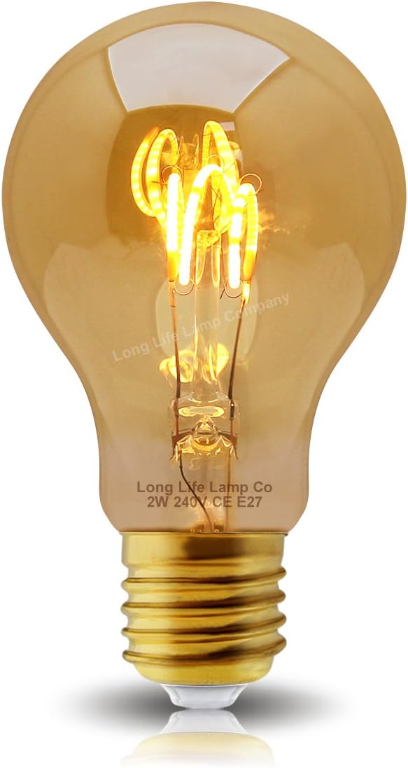 Long Life Lamp Company Retro Vintage LED 2w Edison Style Spiral ...