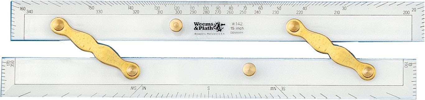 Weems & Plath Marine Navigation Parallel Ruler (Brass Arms, 15-Inch ...