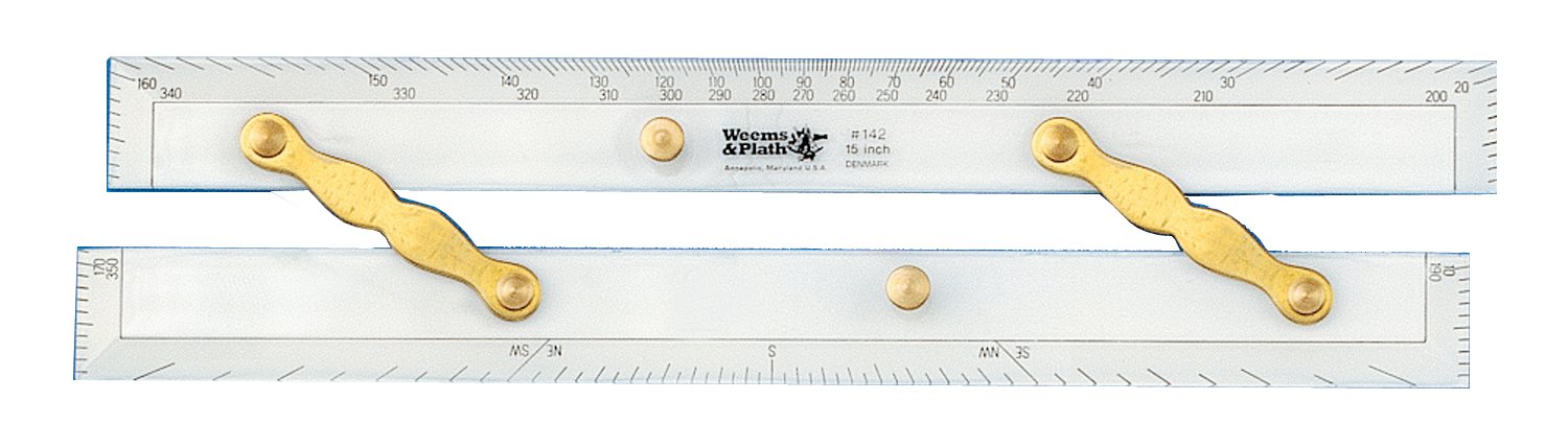 Weems & Plath Marine Navigation Parallel Ruler (Brass Arms, 15-Inch ...