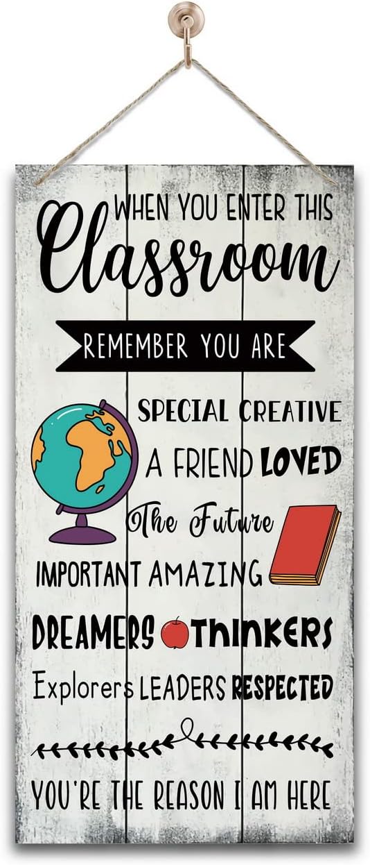 Amazon.com: Motivational Classroom Signs Decor, When You Enter This ...