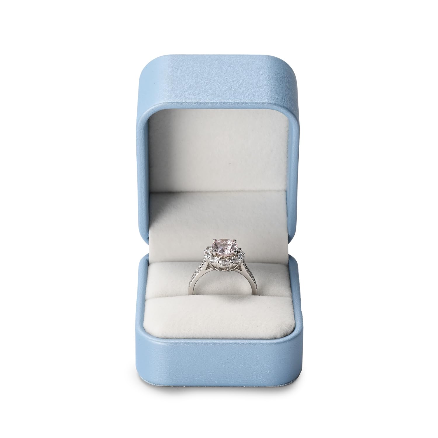 Oirlv PU Leather Ring Box Blue Ring Storage Box for Birthday Engagement ...