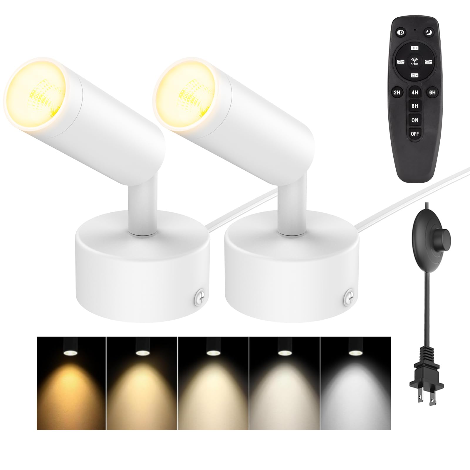 iCreating LED Spot Lights Indoor - White Uplighting Indoor 2700K-6500K ...