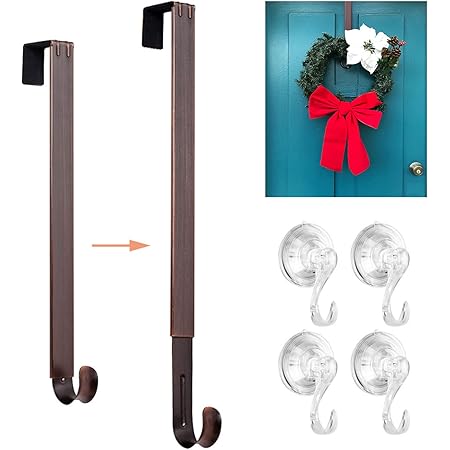 Amazon.com: LBSUN Wreath Hanger, Adjustable Over The Door Wreath Hanger ...