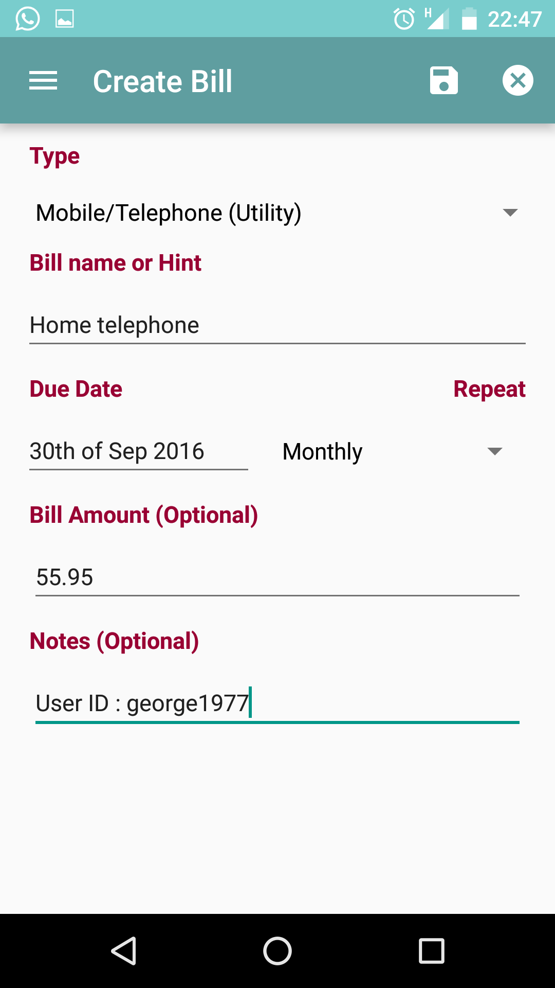 Bills Reminder and Expense Management - App on the Amazon Appstore