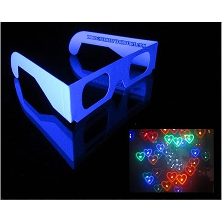 Amazon.com: EEkiiqi 100 Pairs Fireworks 3D Glass Rainbow Diffraction 3D ...