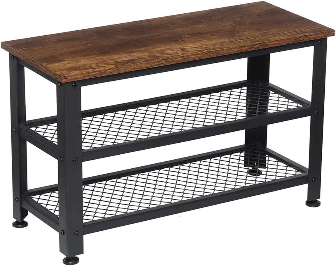 Amazon.com: Shoe Bench, 3-Tier Industrial Shoe Rack Bench, Entryway ...