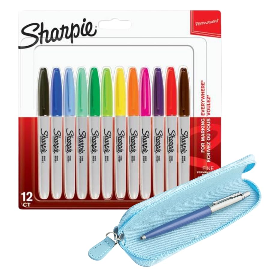 Sharpie A Set of School Supplies Permanentmarkers with Parker Jotter ...