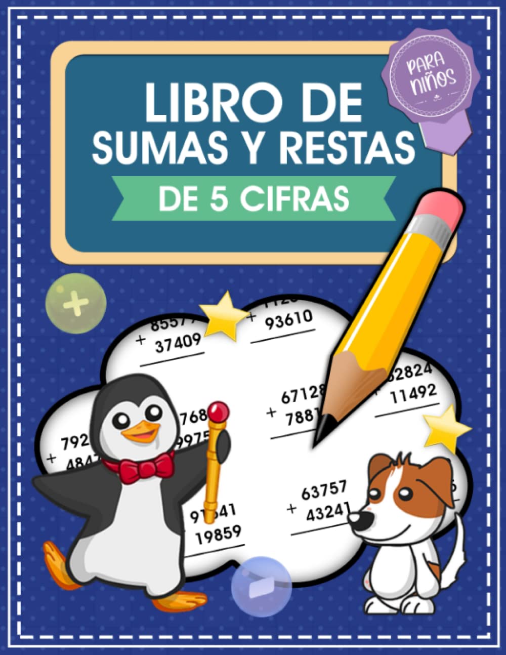 Libro De Sumas y Restas De 5 Cifras Para Niños: Cuaderno Para Aprender ...