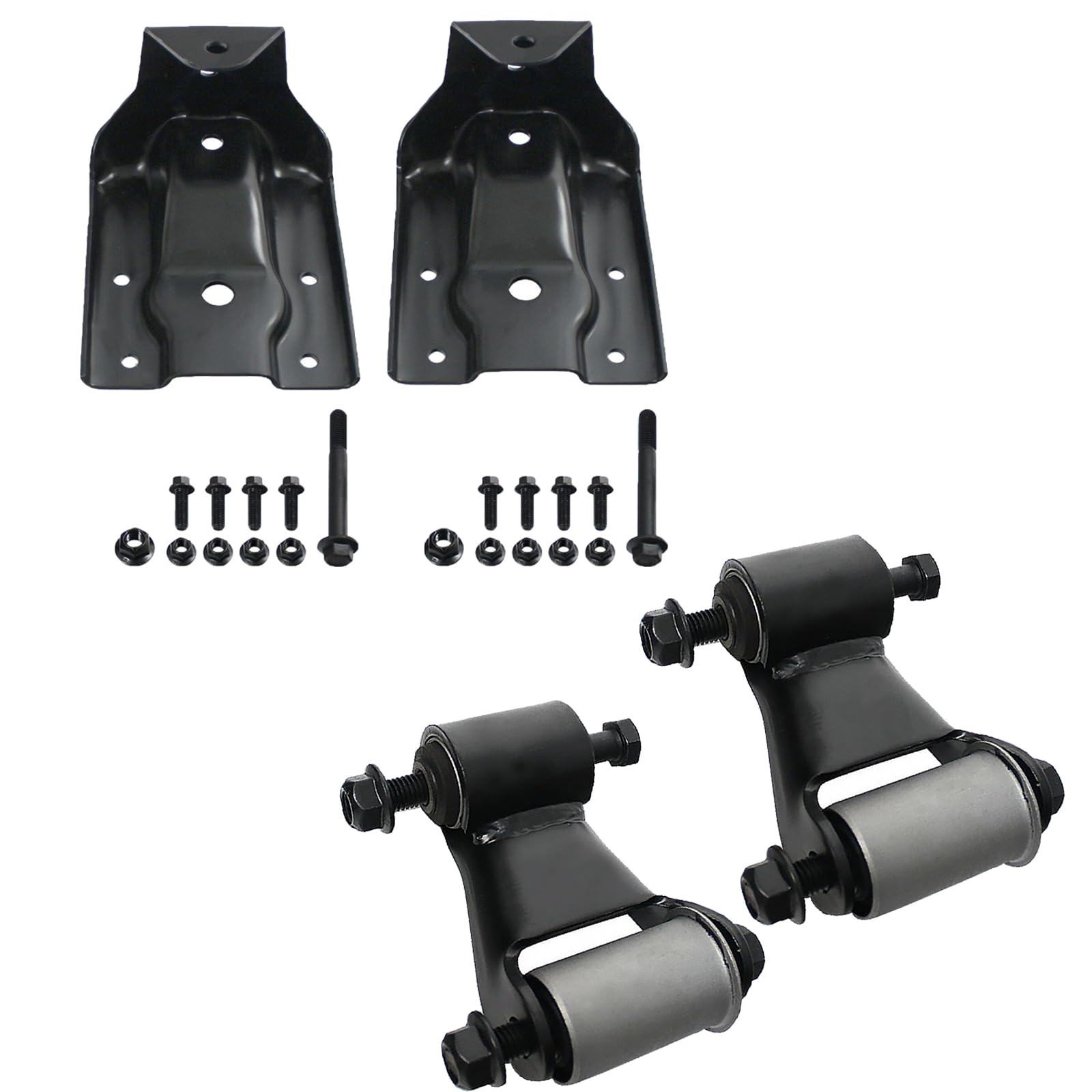 Amazon.com: Pair Rear Leaf Spring Hanger Bracket and Shackle Kit 722 ...