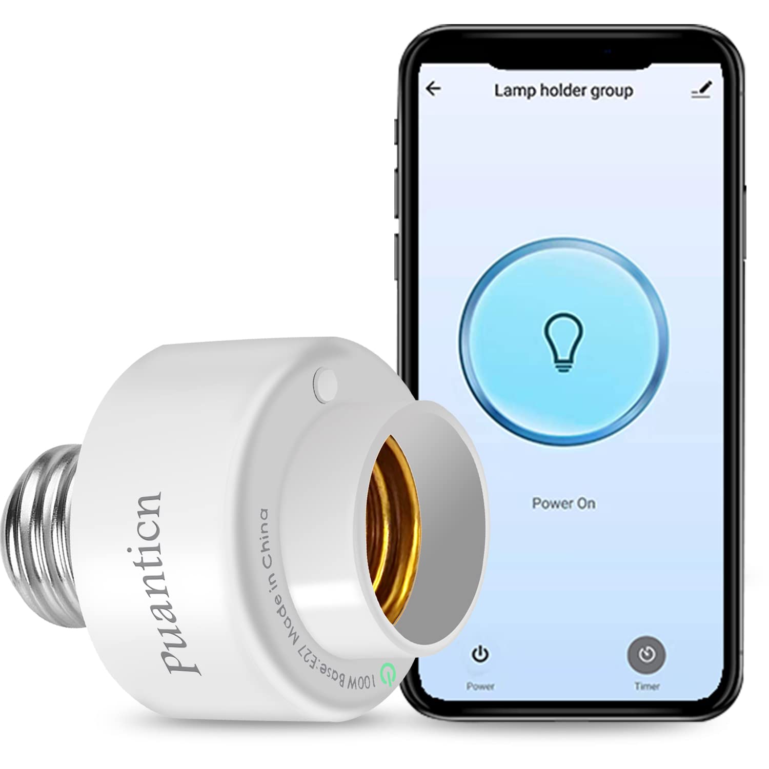 Smart WiFi Bulb Socket,Smart Lamp Socket with Timer E27/E26 Upgraded ...