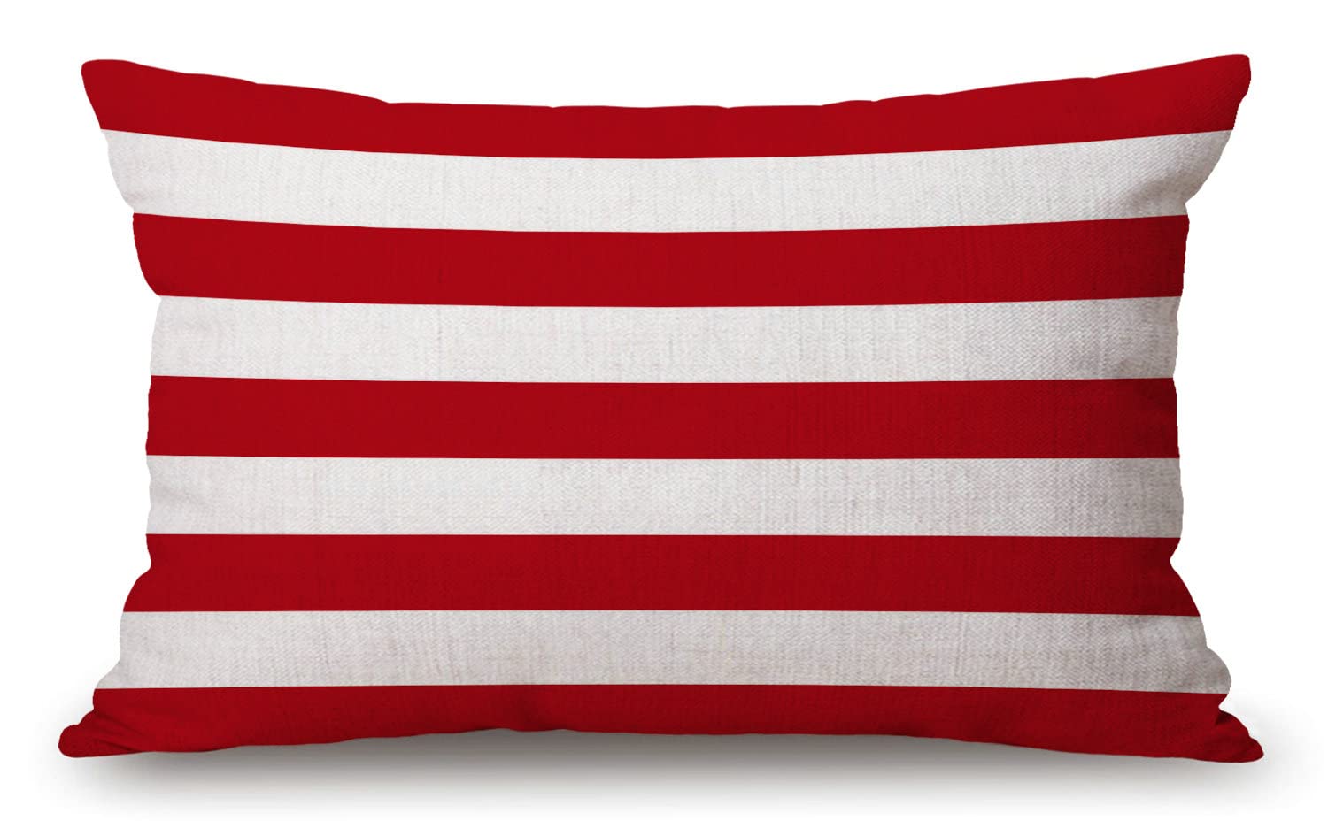 Amazon.com: Solekla Red Stripe Cotton Linen Throw Lumbar Waist Pillow ...