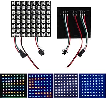Sparkleiot WS2812 5050 8x8 RGB Flexible LED Panel Matrix Dream Color ...