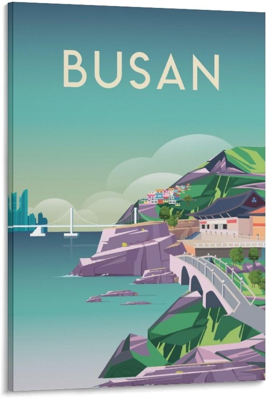Busan South Korea Vintage Travel Posters Landscape 24x36inch(60x90cm ...
