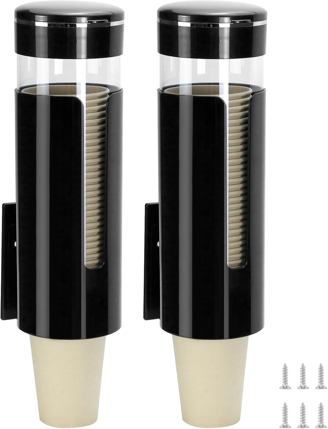 Amazon.com: QWORK Wall-Mounted Cup Dispenser - White, Holds 4-7 oz Cups ...