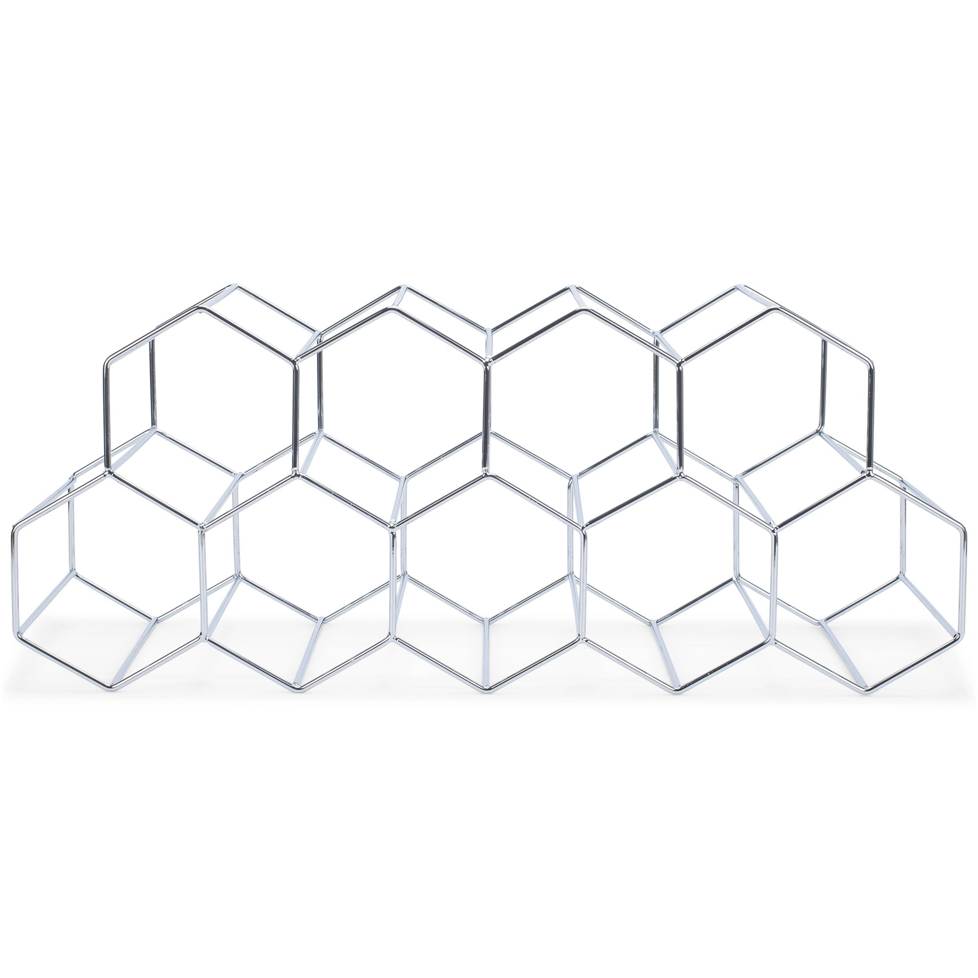 Amazon.com: NAT & Jules Honeycomb Silver Tone Iron Metal Tabletop Wine ...