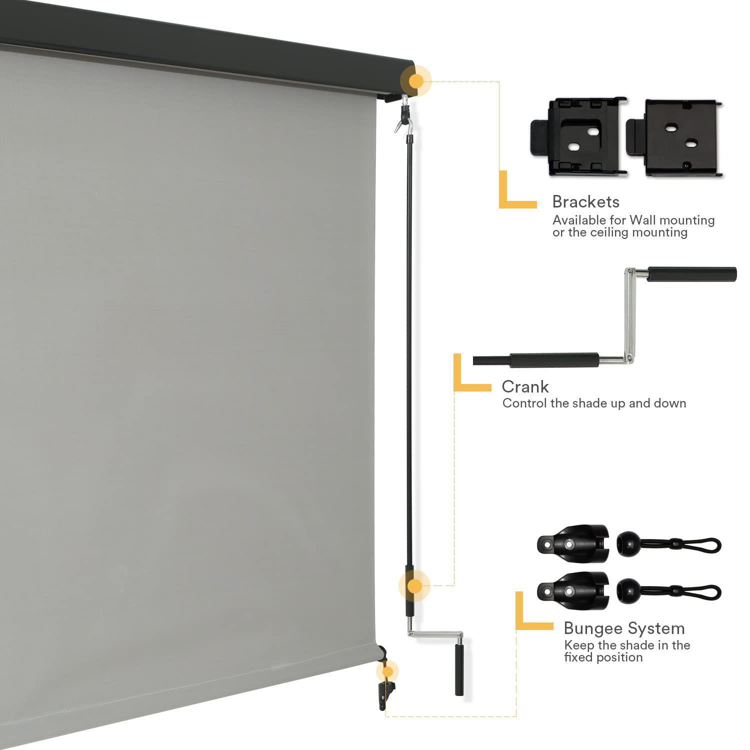 Snapklik.com : VICLLAX Premium Outdoor Roller Shade PVC Mesh Exterior ...