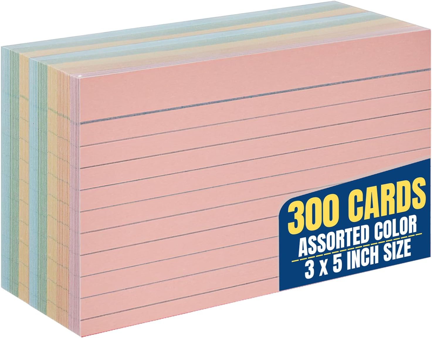 Amazon.com : 1InTheOffice Ruled Neon Index Cards 3x5, Ruled Index Cards ...