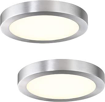 7 Inch Flush Mount Ceiling Light Fixture, Metal and Glass LED Ceiling ...