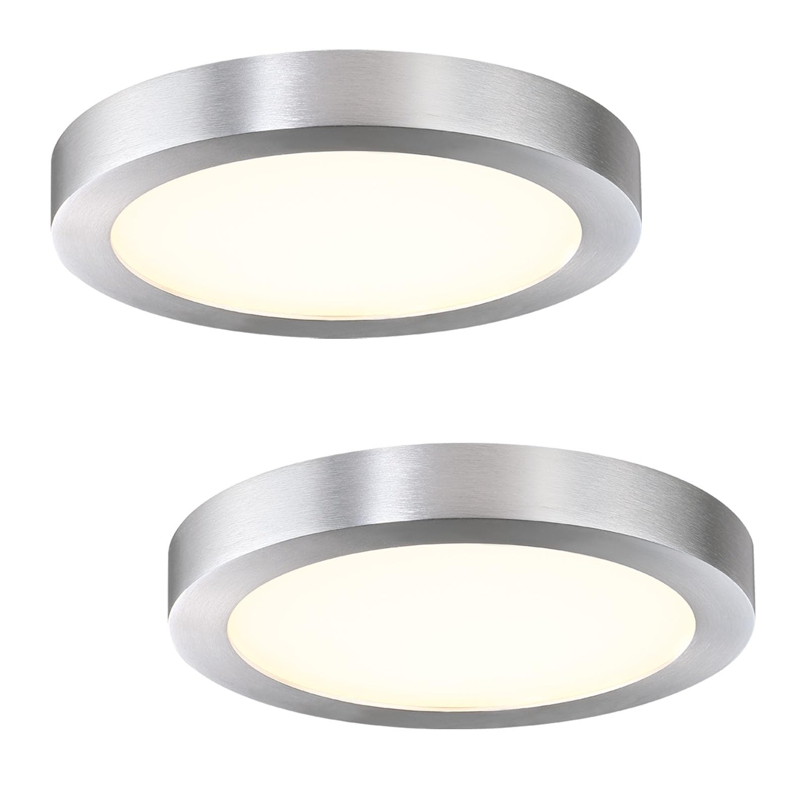 7 Inch Flush Mount Ceiling Light Fixture, Metal and Glass LED Ceiling ...