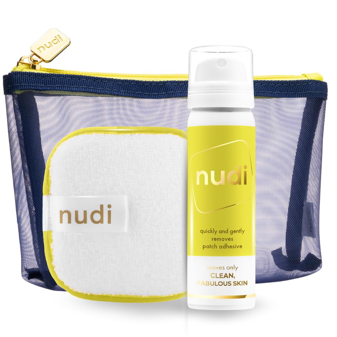 Nudi HRT Patch Adhesive Remover Spray 50ml. Starter Kit with Nudi Pad ...