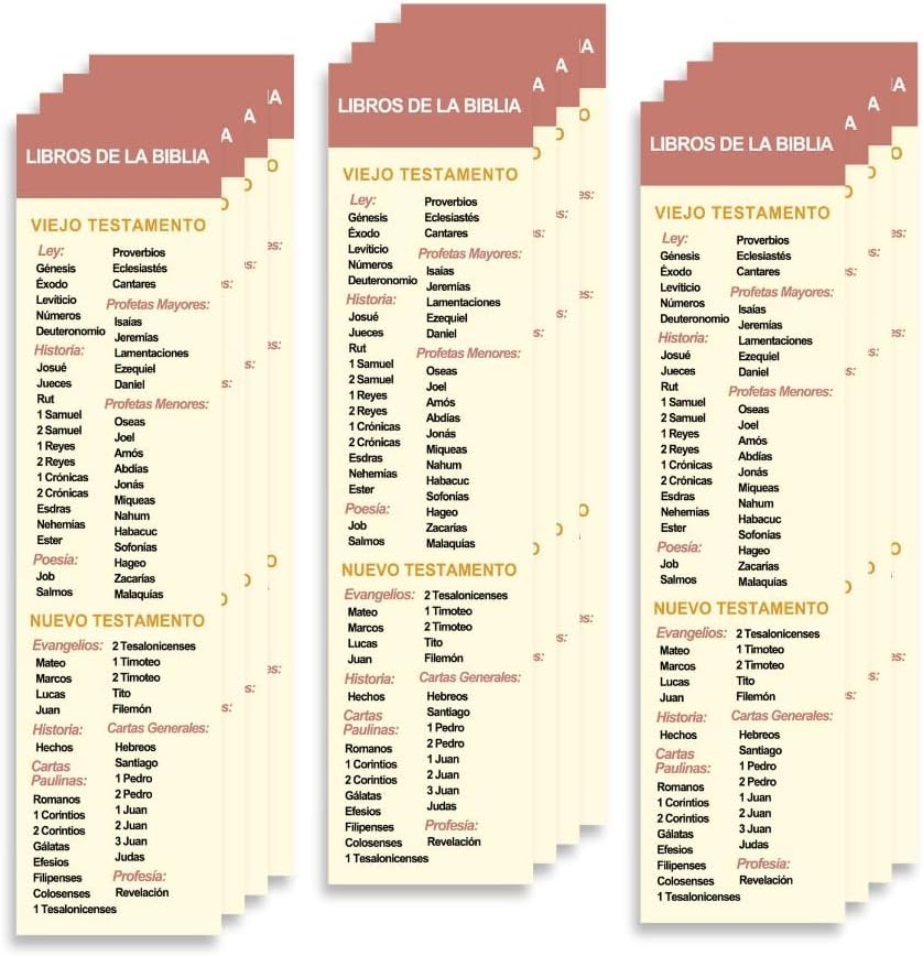 Amazon.com: Spanish Christian 8X2inch Bookmark with The Books of The ...