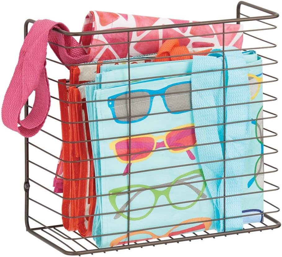 Amazon.com - mDesign Metal Wall Mount Kitchen Storage Organizer Basket ...