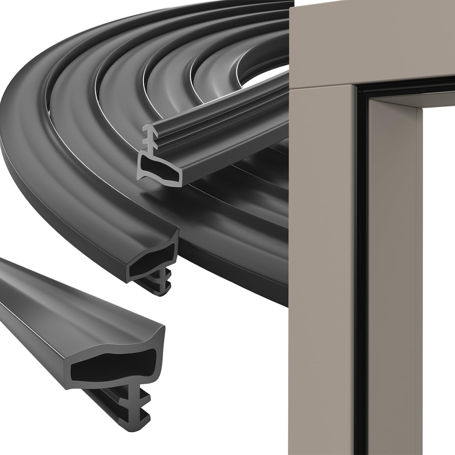 Vannesse 118 Inch Weather Stripping Door Seal Strip, Rubber Weather ...