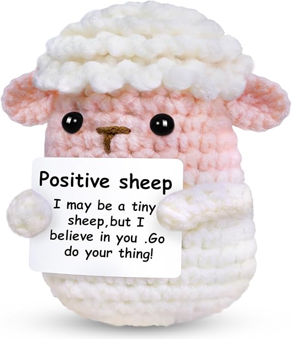 Amazon.com: PARTY TONIGHT Positive Crochet Sheep with Affirmations ...