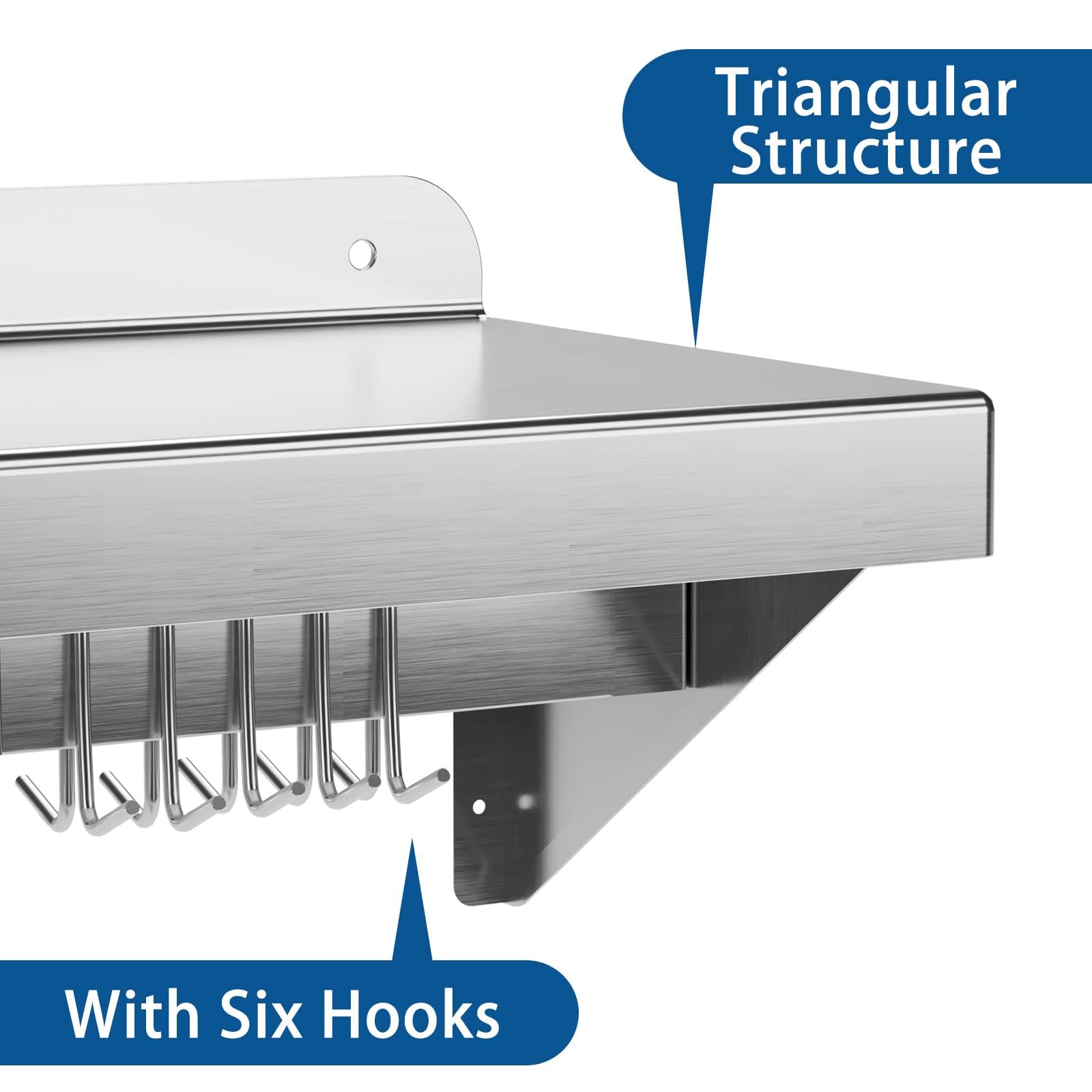 Snapklik.com : KYBOLT 2 Pack 12"x36" Stainless Steel Shelf ...