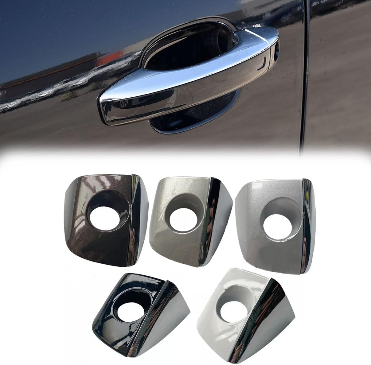 Amazon.com: upsped Chrome Front Left Door Handle Key Hole Cover Cap for ...