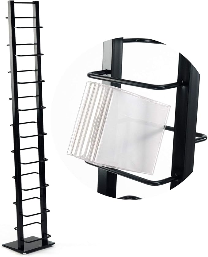 Design CD Regal Tower | 138x20 cm (HxB), Metall mit Glasfuß | stilvolle ...