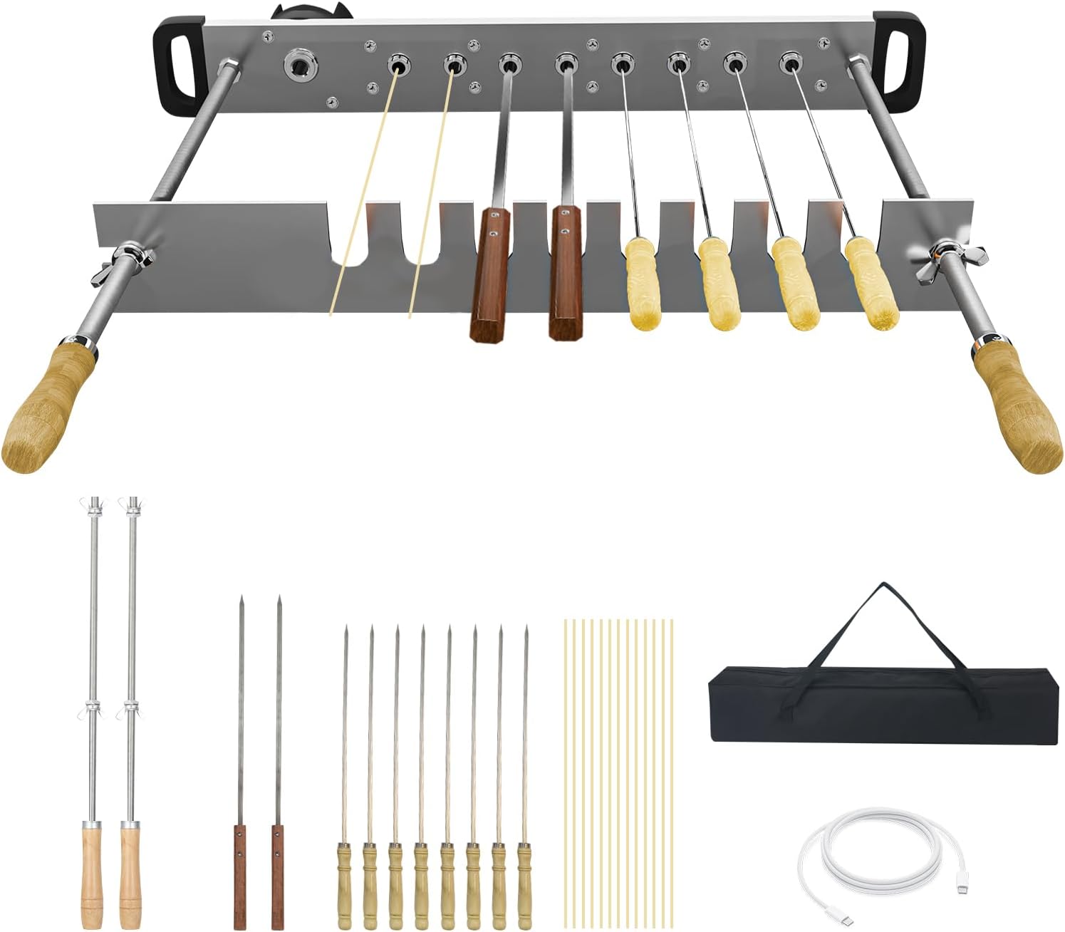 Amazon.com: Stainless Steel Electric Barbecue Grill, Automatic Rotating ...