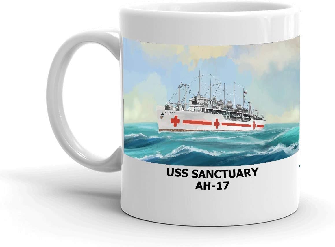 Amazon.com: Navy Emporium USS Sanctuary AH-17 - Taza de café (15 oz ...