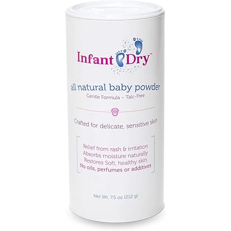 Amazon.com : Infant Dry All Natural Baby Powder (7.5oz) | Gentle ...