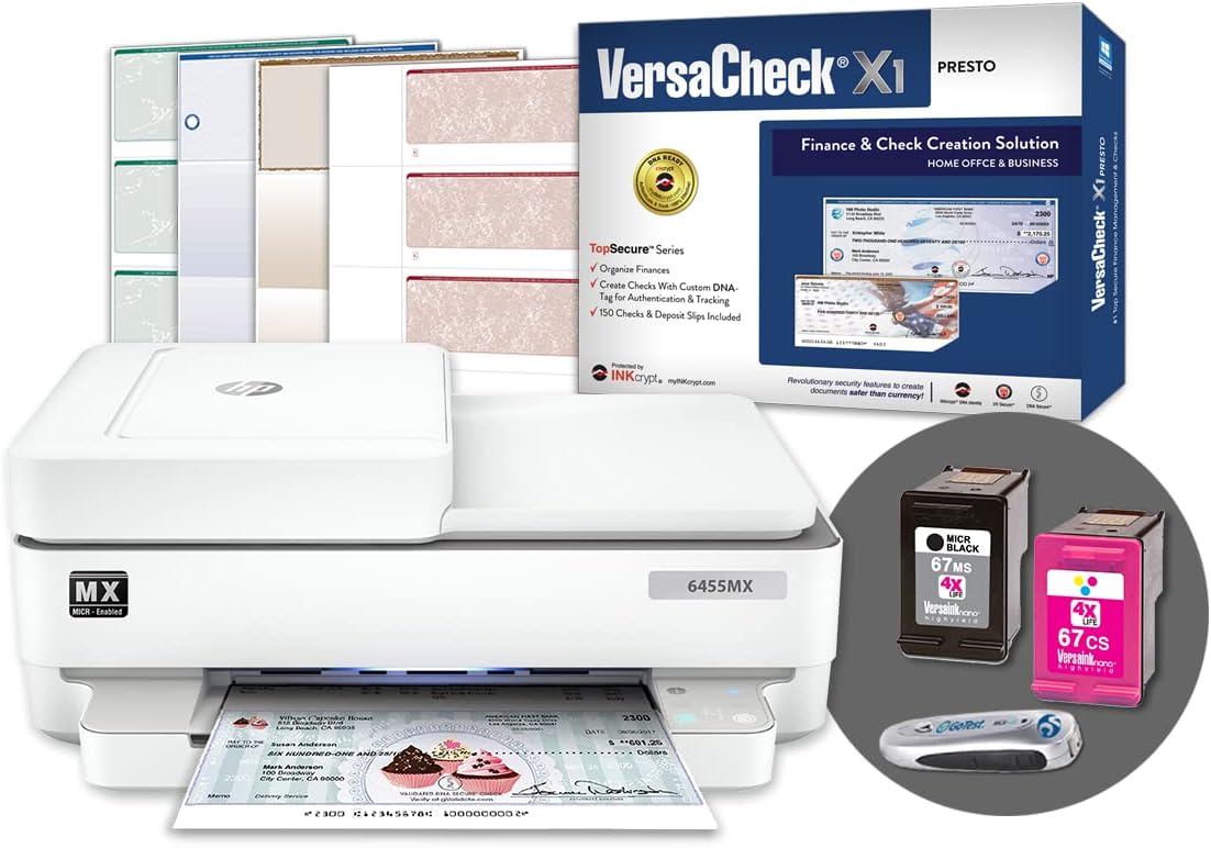 VersaCheck HP Envy 6455 MXE All-in-One MICR Printer Check Presto ...