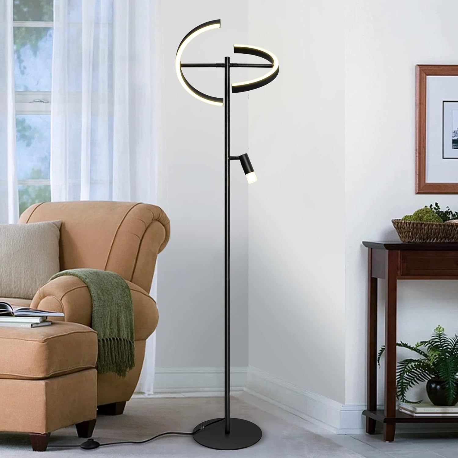Floor Lamp for Living Room - Modern Torch Floor Lamp -Rotatable ...