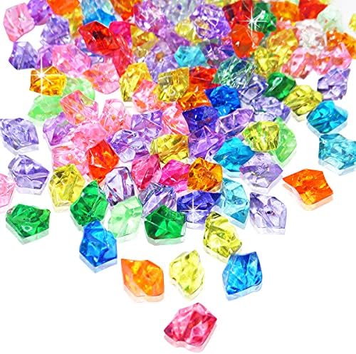 Amazon.com: FUNLAVIE 90PCS Multicolored Acrylic Fake Crushed Ice Rocks ...