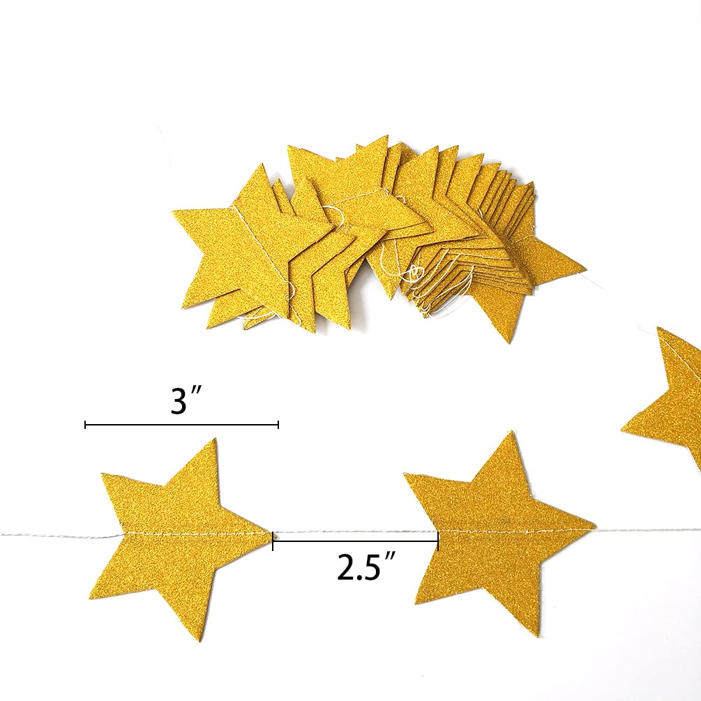 Snapklik.com : AZOWA Gold Glitter Star Paper Garland, Star Confetti ...